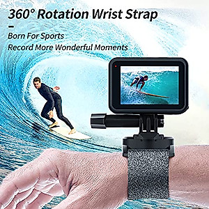 TELESIN Upgraded Wrist Strap, 360 Rotation Arm Plam Ankle Mount Band Holder Cycling Mount for GoPro Max Hero 11 10 9 8 7 6 5 Insta360 One R X2 Go2 DJI Osmo Action 2 Camera Accessories