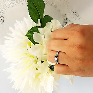 Dazzlingrock Collection 0.15 Carat (ctw) Sterling Silver Round Black & White Diamond Ladies Engagement Ring, Size 7.5