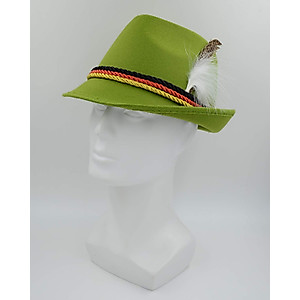 Melesh Oktoberfest German Alpine Bavarian Hat (Gray/Green)