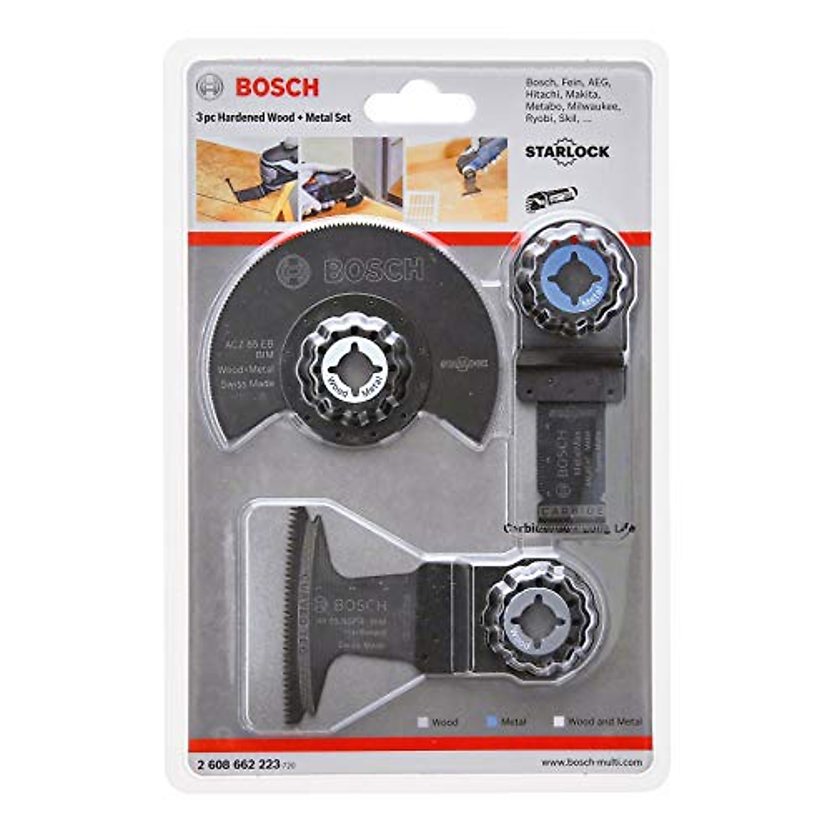 Bosch Professional Starlock 2608662223 3-Piece Plunge Saw Blade and Segment Saw Blade Set (Wood and Metal, Accessories Multifunctional Tool)