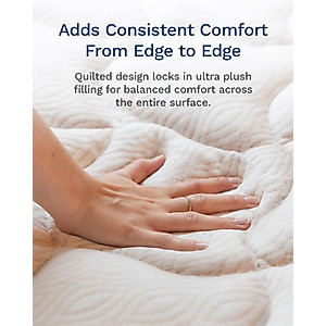 ViscoSoft Copper Mattress Topper Pad Queen - Soft Overstuffed Premium Cloud-Like Support - Quilted Fiberfilled Mattress Topper with Deep 18" Pocket for Secured Fit