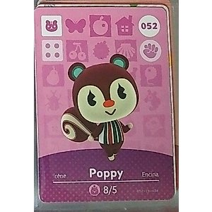 Animal Crossing Happy Home Designer Amiibo Card Poppy, 052