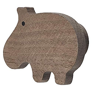 Decorative wooden jungle animal wall hooks, set of four, solid walnut wall hooks