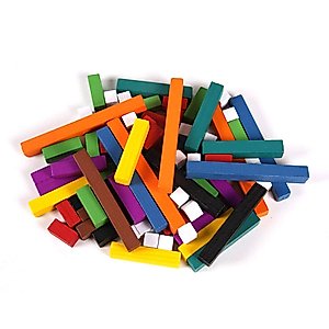 hand2mind Plastic Cuisenaire Rods Individual Set, Math Manipulatives, Montessori Math Rods, Math Counters, Math Blocks, Counting Blocks, Montessori Math, Fraction Bars, Number Rods (Set of 74)
