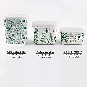 DAPOTO Food Storage Containers Set - 3 Pcs Container with Airtight Lids,Dishwasher Safe and Freezer Friendly,2.9,2.2,1.4 QT