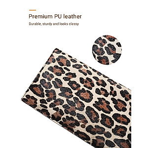 Zreal Checkbook Cover for Men & Women, Premium Vegan Leather Checkbook Holder Slim Wallets for Top & Side Tear Duplicate Checks with RFID Blocking (Light Cheetah)