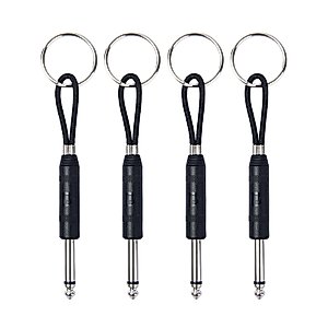 Lokynell Guitar Plug Keychain,4 Pcs for Marshall JCM800 Key Holder, for Fender Amp Jack Holder,for marshall Amp jack key holder (Black)
