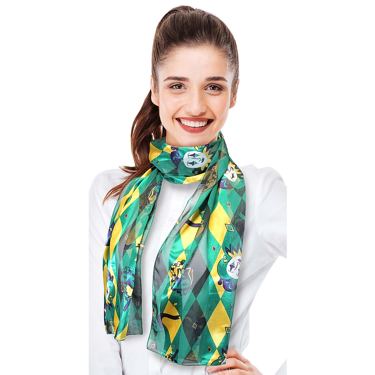 CBC Crown Mardi Gras Scarf Fleur De Lis (Mardi Gras Green)