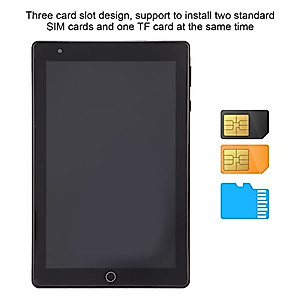 HD Tablet, MTK6592 Octa Core CPU 2600mAh Large Capacity Rechargeable Battery Dual SIM Dual Standby 128 GB TF Card Expandable Dark Gray