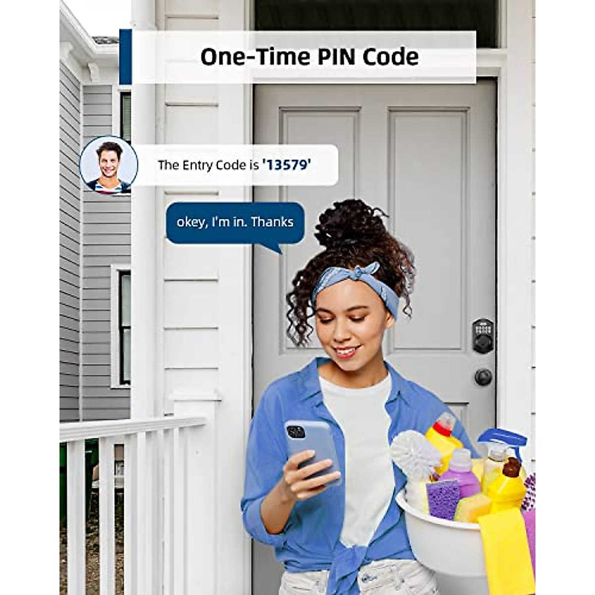TEEHO TE001K Keyless Entry Door Lock with Handle - Electronic Keypad Deadbolt with Door Knob - Deadbolt Smart Lock for Front Door - Auto Lock - Easy Installation - Matte Black