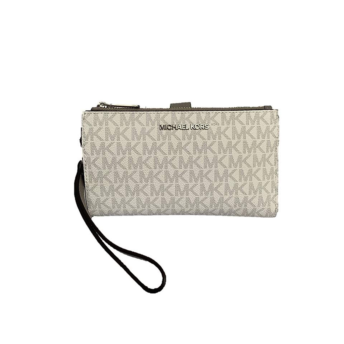 Michael Kors Signature Bright White Double Zip Phone Case Wallet Wristlet 35F8STVW0B-119