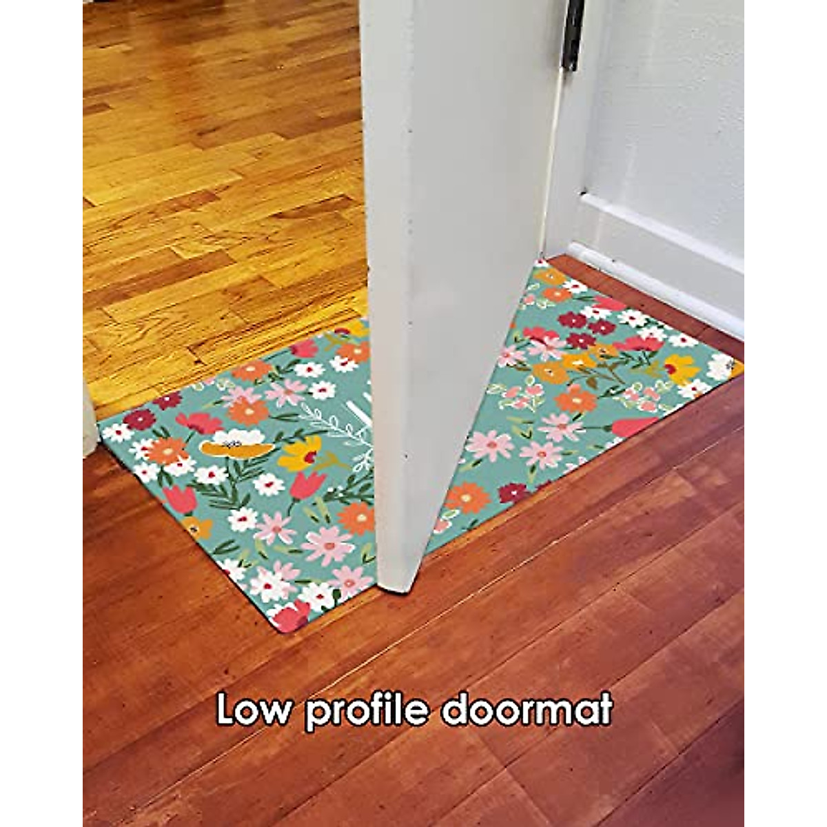 Toland Home Garden 800521 Hello Flowers Spring Door Mat 18x30 Inch Flower Outdoor Doormat for Entryway Indoor Entrance