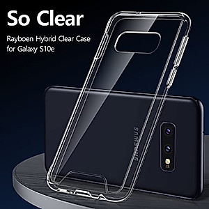 Rayboen Case for Samsung Galaxy S10e, Crystal Clear Shockproof Non-Slip Anti-Yellowing Protective Phone Case, Hard PC Back & Soft TPU Frame Slim Cover for Samsung Galaxy S10 e