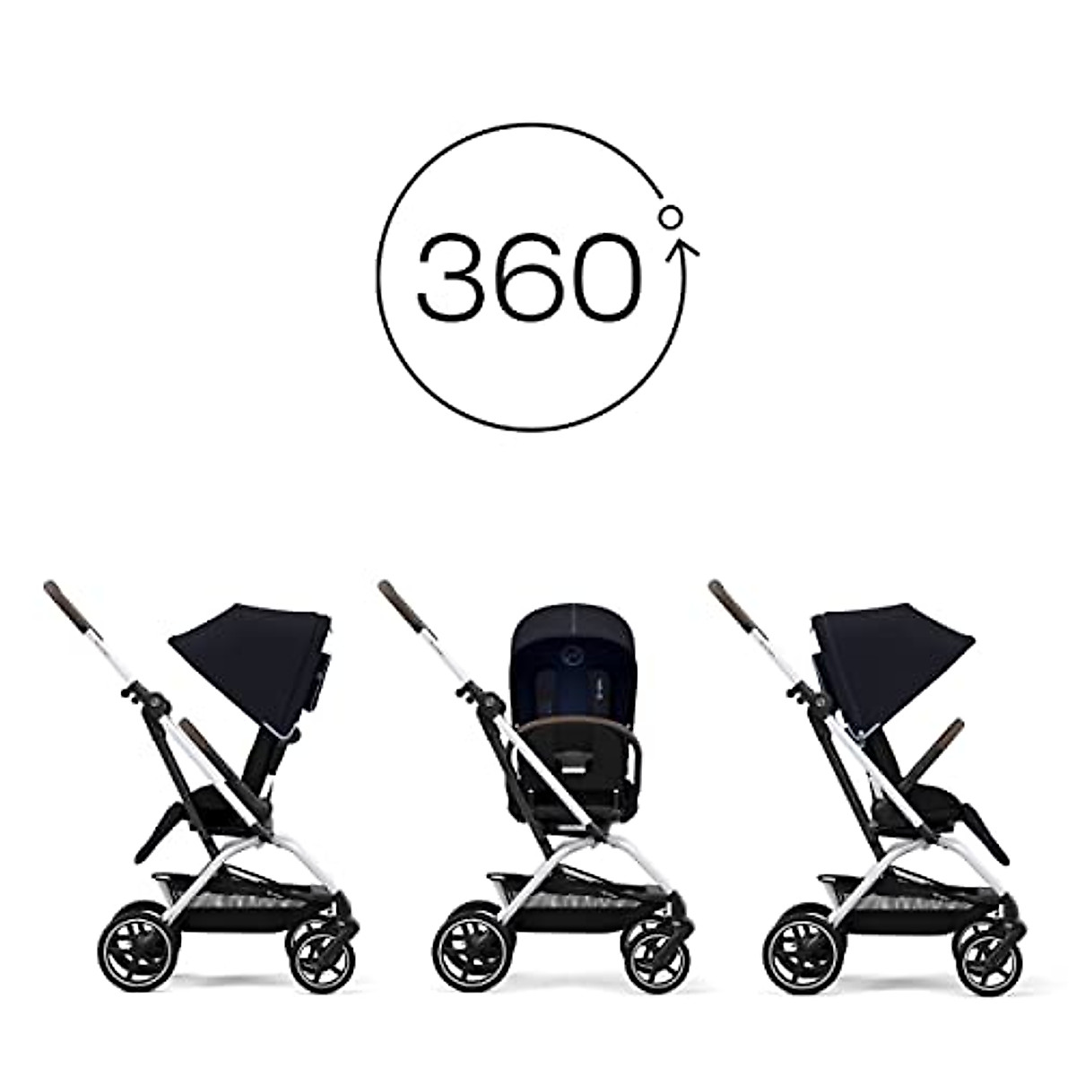 CYBEX Eezy S Twist +2 V2 Baby Stroller with 360° Rotating Seat for Infants 6 Months and Up - Compatible with CYBEX Car Seats