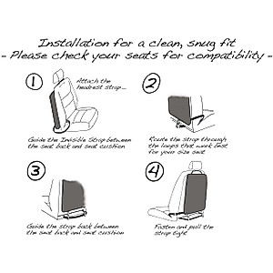 TIKE SMART Premium Kick Mats - Luxury Seat Back Protectors and Seat Covers with Invisible Strap - 2-Pack - Tan (Beige)