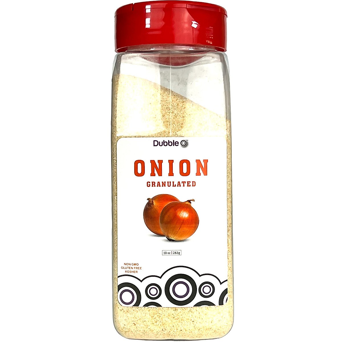 Granulated Onion - 10 oz. - Non GMO, Kosher, Halal, and Gluten - Dubble O Brand