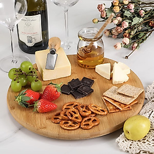 10 Inch Bamboo Wood Lazy Susan Organizers - Non-Skid Turntable Rack for Table, Pantry Organization and Storage, Kitchen, Cabinets, Closets, Spice Rack - Large Base, Anti-Rollover - 2 Pack