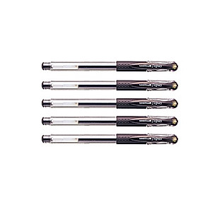 uni Gel Ballpoint Pen Ball Signo Extra Fine 0.38mm, Brown Black 5pcs