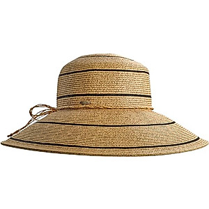 Coolibar UPF 50+ Women's Aubrey Wide Brim Beach Hat - Sun Protective (One Size- Natural)