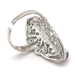 Healing Hollow Stones Adjustable 7 Chakra Ring Reiki Gem Jewelry for Women