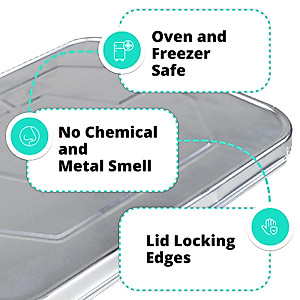 IDL Packaging Aluminum Foil Lids for Full Size Aluminum Steam Table Pans - 21" x 13" (pack of 25) - Disposable Cover for Aluminum Grill Pans - Oven & Freezer Safe - Durable Top for Aluminum Foil Pan