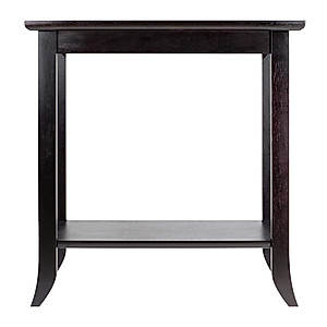 Winsome Genoa 25.04 x 23.94 x 16.3-Inch Composite Wood End Table With Glass Top, Dark Brown (92419)