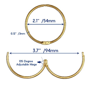 24 Pack Shower Curtain Rings,Rust Proof Shower Curtain Hooks for Bathroom,Circular Decorative Shower Curtain Rings and Hooks for Shower Rod,Metal Rings for Shower Curtain,Loose Leaf Rings(Gold)