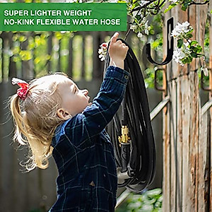 Expandable Garden Hose 50ft - New Patented Water Hose with 40 Layers of Innovative Nano Rubber - Real Leak-Proof Water Hose - 10-Function Spray Nozzle - Lightweight, Durable, Flexible (Black)