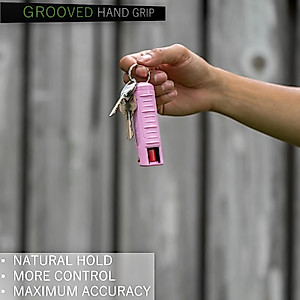 Police Magnum Keychain Pepper Spray Self Defense Belt Clip Holder- Tactical Maximum Strength OC with Dye- Made in The USA - 1 Pack Soft Pink INJ