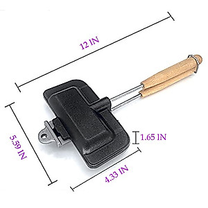 Breakfast Sandwich Maker - Hot Dog Toaster - Egg Panini Press Pan - Nonstick Sandwich Skillet with Removable Handle