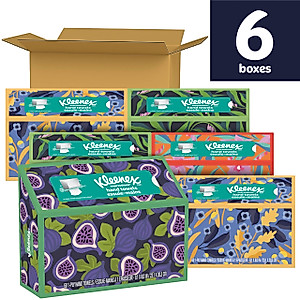 Kleenex Expressions Disposable Paper Hand Towels, Paper Hand Towels for Bathroom, 6 Boxes, 60 Hand Towels per Box (360 Total Tissues)