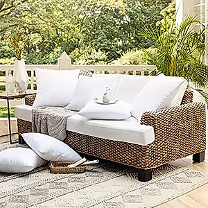 Phantoscope 18 x 18 Outdoor Pillow Inserts - Pack of 4 Outdoor Pillows Water Resistant Throw Pillow Inserts Hypoallergenic Square Decorative Couch Sham Cushion Stuffer - 18 Inches