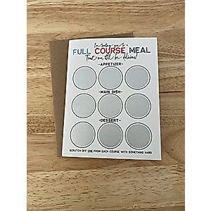 Naughty Scratch Off - FULL COURSE MEAL - Anniversary - Valentines - Birthday - Special Occasion - Folded A2 Card