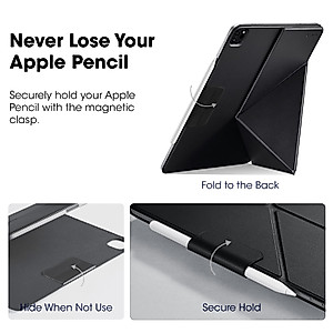 PITAKA iPad Pro 12.9 Case, Compatible with iPad Air 13 Inch (M2) & iPad Pro 12.9 (3-6th Gen) 2022/2021/2020/2018, Lightweight Portrait/Landscape Magnetic Case with 4 Standing Angles - Black