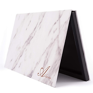 Allwon Magnetic Palette Marble Empty Makeup Palette with Mirror for Eyeshadow Lipstick Blush Powder (White)