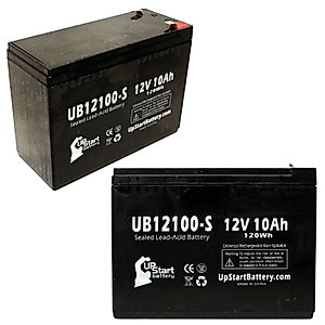 2 Pack UB12100-S 12V 10Ah Battery Sealed Lead Acid SLA Replacement for Schwinn Stealth 1000, ST1000, S500, S400, S350, S600, S180 Electric Scooter Battery, 12 Volt 10 Amp Hour Batteries, AGM, 24V