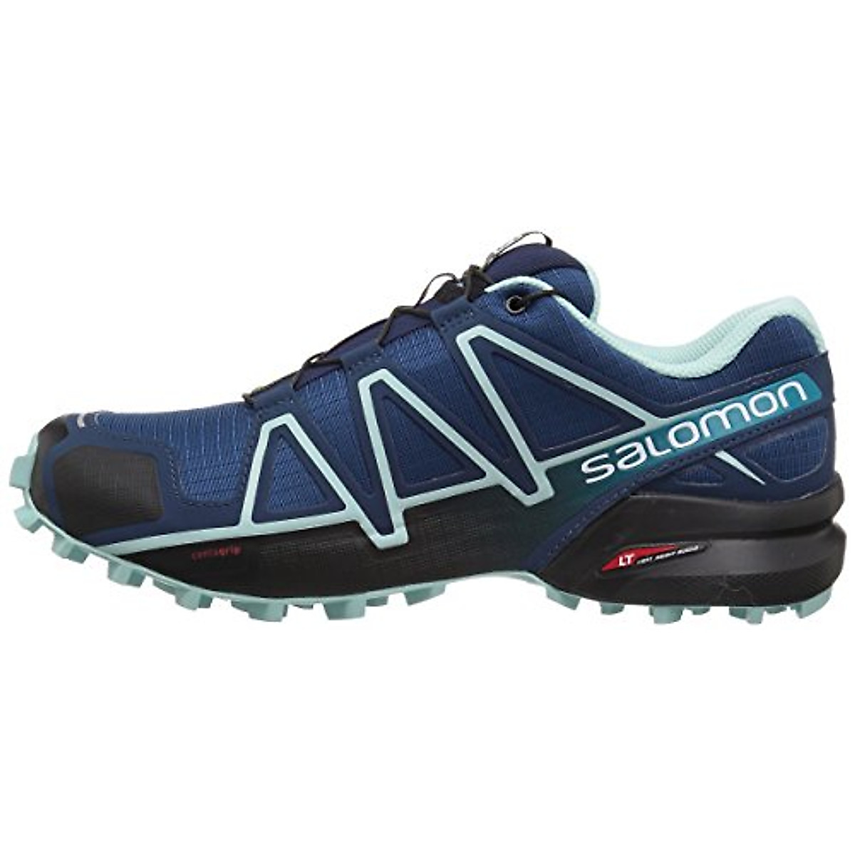 Salomon Women's Speedcross 4 W Trail Running Shoe, Poseidon/Eggshell Blue/Black, 8.5 M US