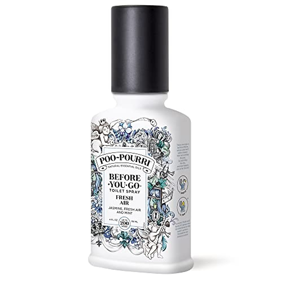 Poo-Pourri Before-You-Go Toilet Spray, Fresh Air, 4 Fl Oz - Jasmine, Fresh Air and Mint & Before-You-Go Toilet Spray, In A Pinch Pack, Variety Travel Size 10 mL