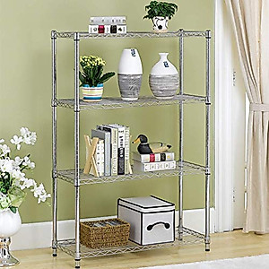 BestOffice Adjustable Wire Shelving Storage Shelves Heavy Duty Shelving Unit for Small Places Kitchen Garage (Chrome, 36×14×54)
