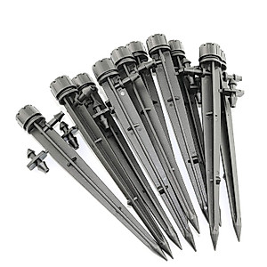 DGZZI 20pcs Adjustable Irrigation Drippers Garden Sprinkler 360 Degree 8 Holes Water Flow Irrigation Drippers Connector for 4/7 MM Tube