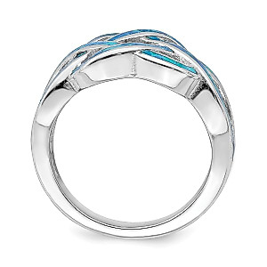 IceCarats 925 Sterling Silver Lab Grown Created Blue Opal Celtic Love Knot Ring Size 8