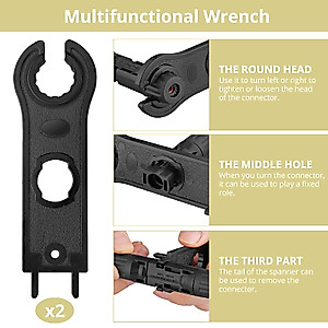 Anbte Solar Crimping Tool, Solar Crimper Wire PV Crimping Tool for 14-10AWG 2.5-6mm² Solar Panel Cables, 6 Pair Male Female Connectors 1 Pair Wrench, for Solar Photovoltaic System PV system
