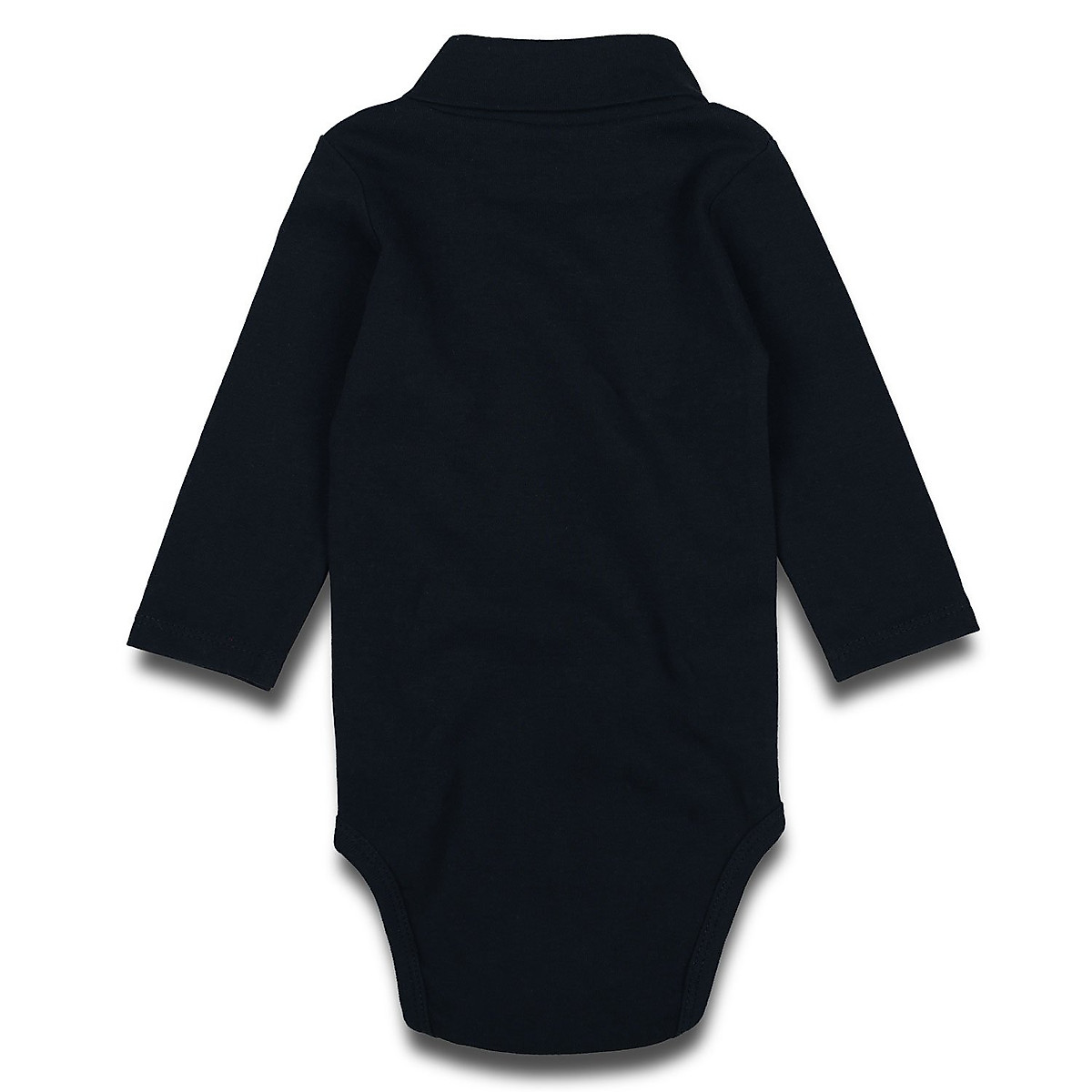 ROMPERINBOX Solid Black Baby Turtleneck Bodysuit Long Sleeve Outfits (Black,18-24 Months)