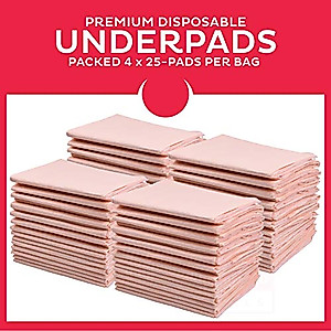 Premium Disposable Underpads 30”x36” (Packed 4x25 Case) Ultra Absorbent Chux Incontinence Bed Pads, Pet Training Pads X-Large 100/Case