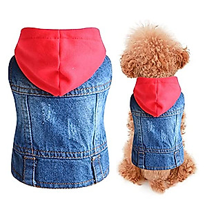 Outfit for Dog Jacket Cats for Small Cool Vest Clothing Breathable Spring Fashion Jean Shirt Pet Clothes for Small Dogs