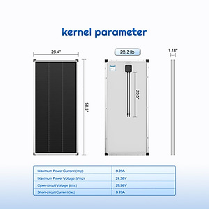 Alrska 200 watt Solar Panel,High Efficiency Black PV Module Power 200W Mono RV Solar Panel for 12/24 Volt System,RV Marine Boat Cabin and Other Off Grid System (1 Pack)