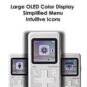 Digital Voice Activated Recorder with Instant Recording Button, Easy Playback with Integrated Speaker – Ideal for Notes, Voice Memos, Reminders, Learning Tool, 1000 Hours Capacity, by AttoDigital