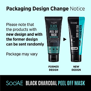 Soo'AE Black Charcoal Peel Off Mask 1 EA - 2023 NEW Deep Pore Cleansing Activated charcoal peel off black face mask Black Head Black Mask Made in Korea