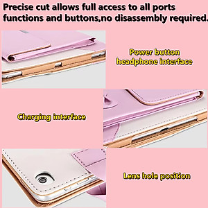 JGHYYZD Cute Case for iPad 9th Generation 2021 / iPad 8th 7th Gen/iPad 10.2 Inch, Slim Handbag Leather Protective Cover with Stand Hand Strap Pocket for Girls Woman Kids for iPad 9 8 7,Pink
