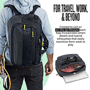 Solo Velocity 15.6 Inch Laptop Hybrid Backpack Briefcase, Navy/Grey